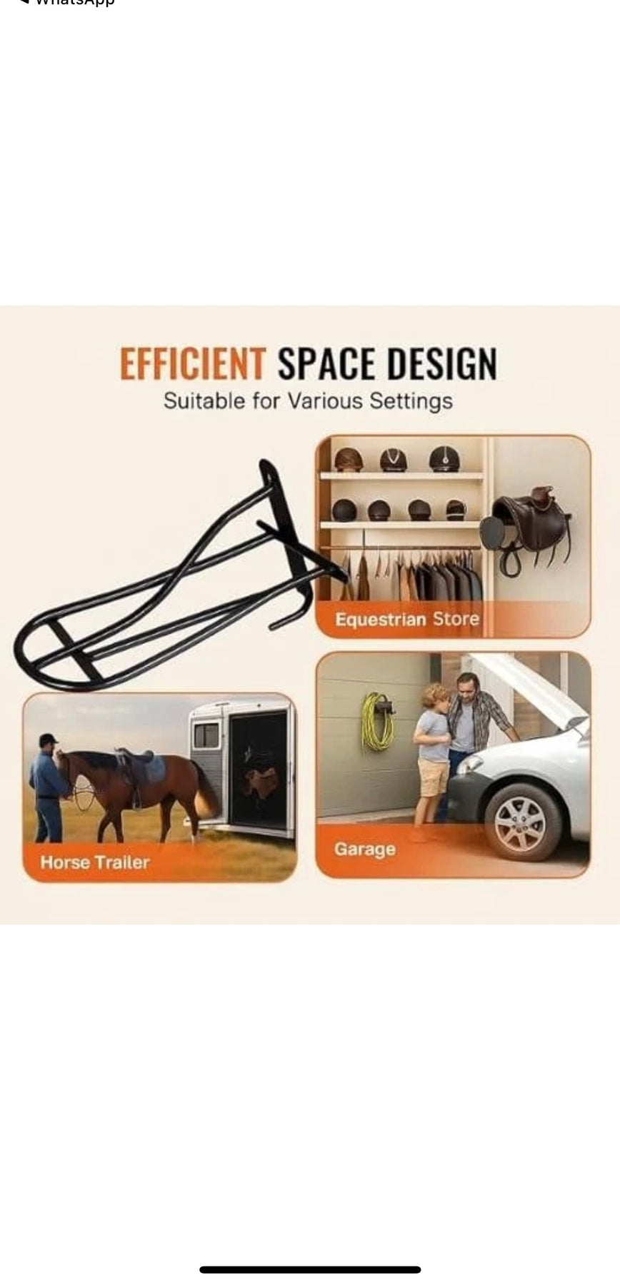Horse Masters Wall Mounted Horse Riding Saddle Rack Tack Stable Yard B